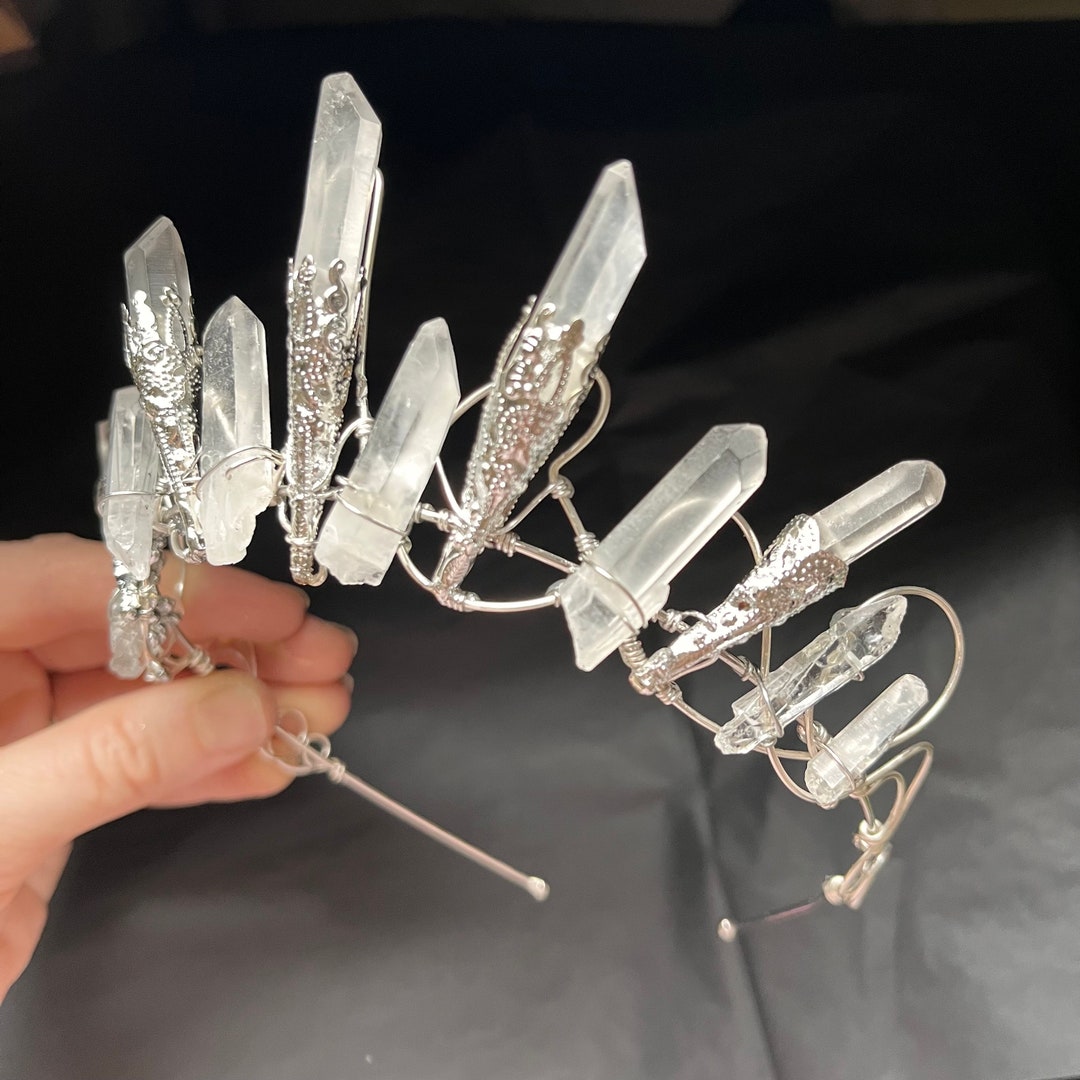 The CELESTE Crown - Crystal Quartz Crown Tiara - Magical Headpiece ...