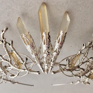 The CECILY Lemon Quartz Tiara Crown: Branch and Crystal Wedding ...