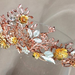 The ANEMONE Flower Leaf Branch Tiara Diadem Crown - Leaves Floral Rose ...