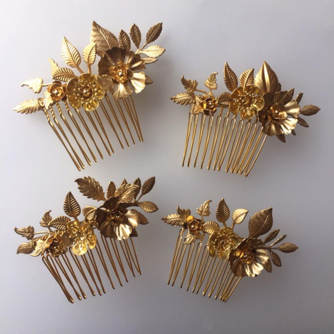 The FLORA COMB Hand Made Floral Leaf Flower Hair Comb - Etsy UK