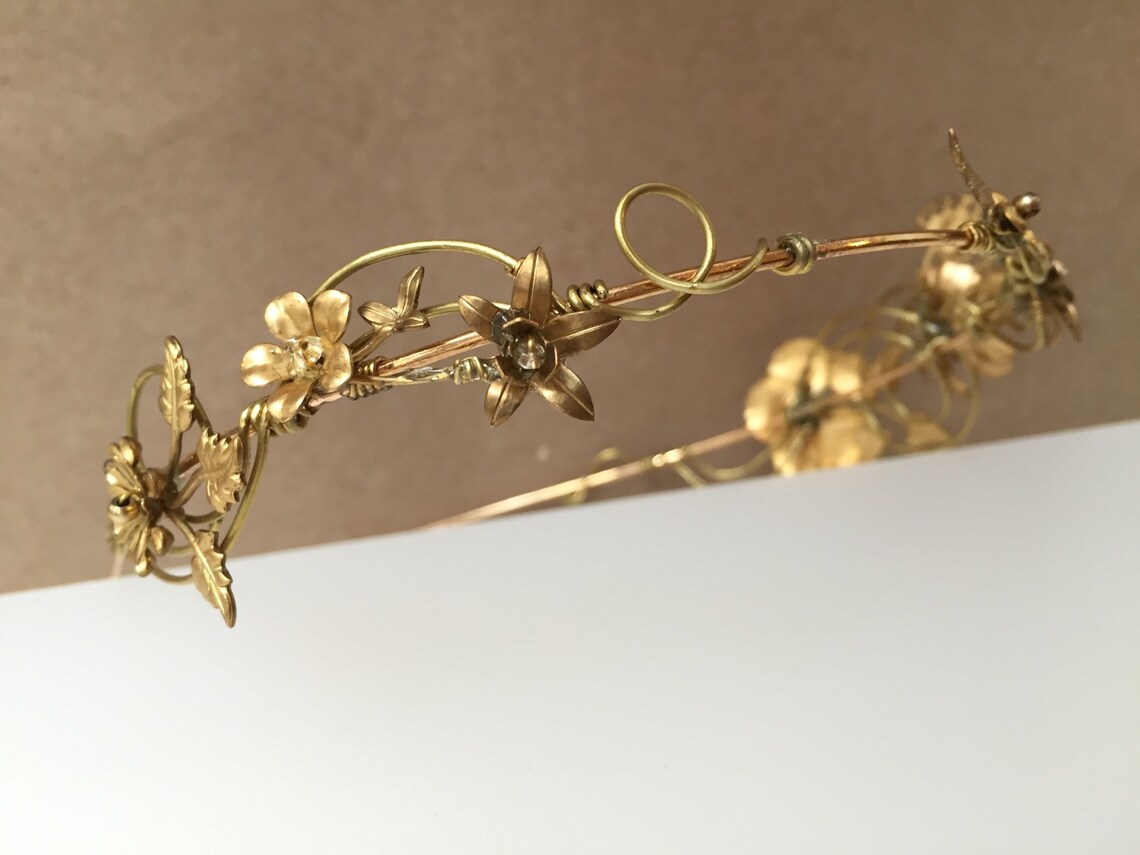 The ODETTE Crown Edwardian Vintage Flower Tiara Headband. - Etsy