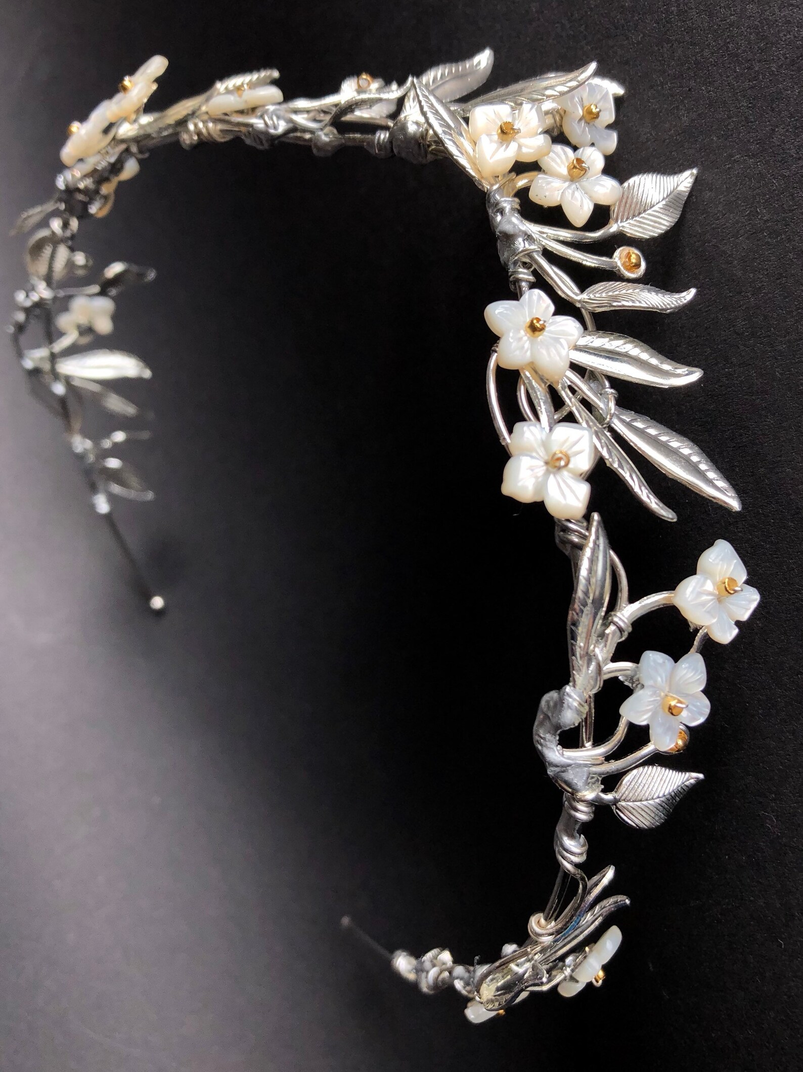 The OSTARA Elven Leaf Tiara Crown Shell Flowers Leaves - Etsy