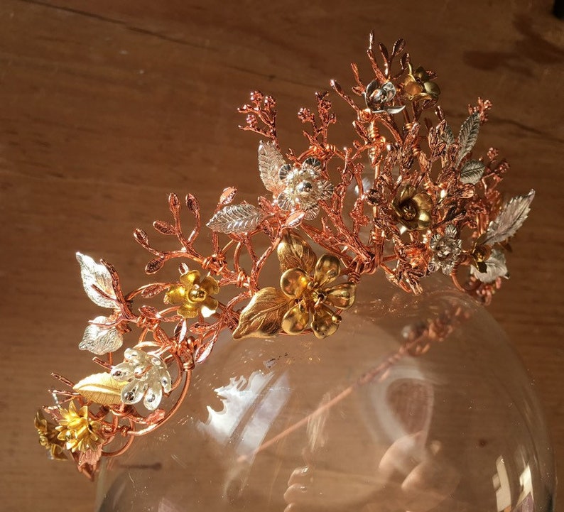 The ANEMONE Flower Leaf Branch Tiara Diadem Crown leaves | Etsy