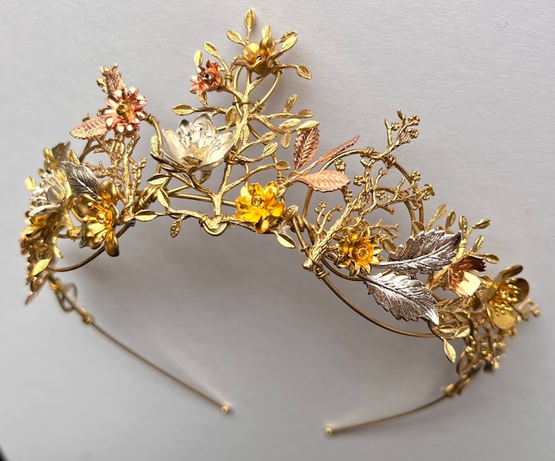 The ANEMONE Flower Leaf Branch Tiara Diadem Crown Leaves - Etsy