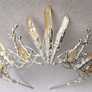 The CECILY Lemon Quartz Tiara Crown: Branch and Crystal Wedding ...