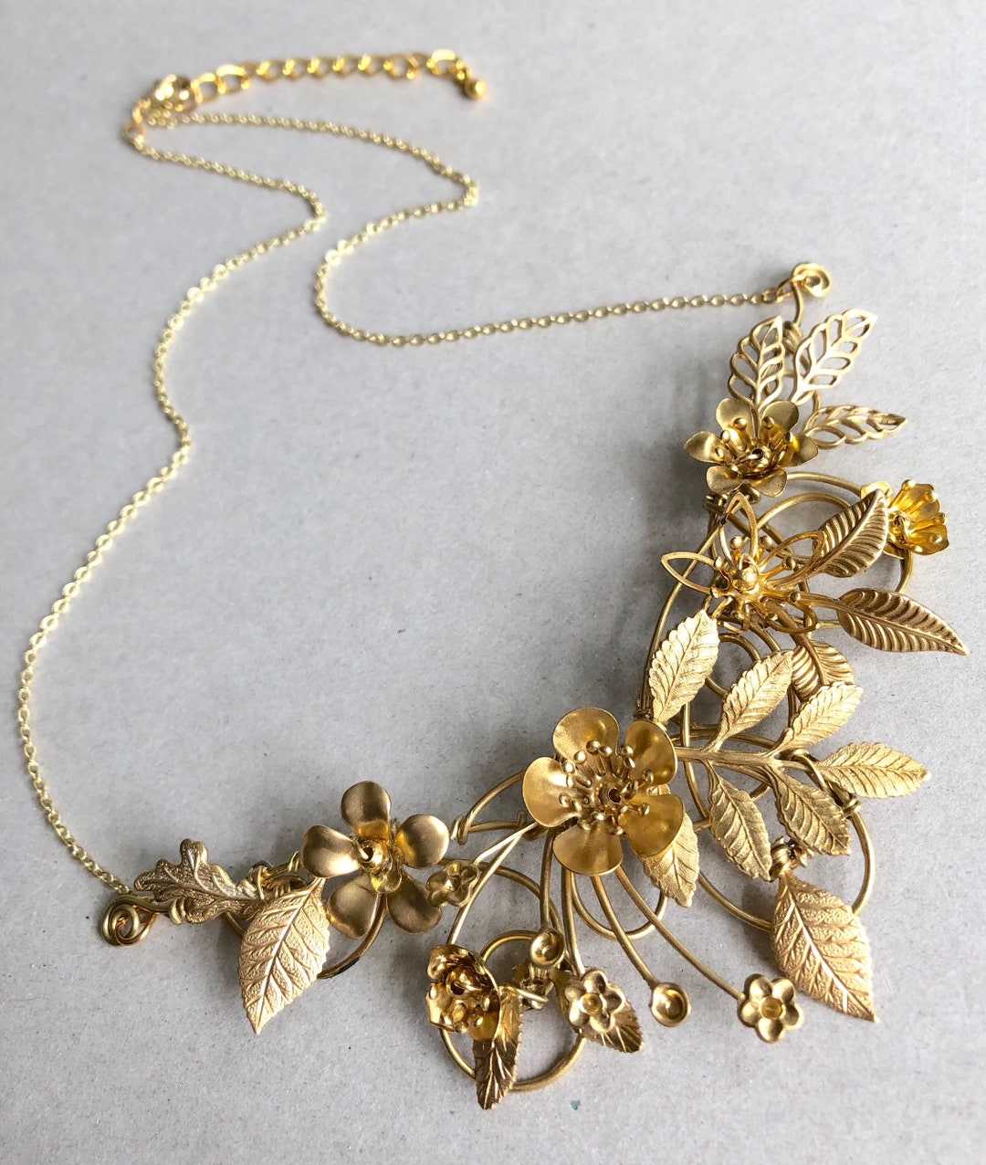 The FLORA Necklace! Floral, Organic, Leaf, Flower, Vintage, Natural ...
