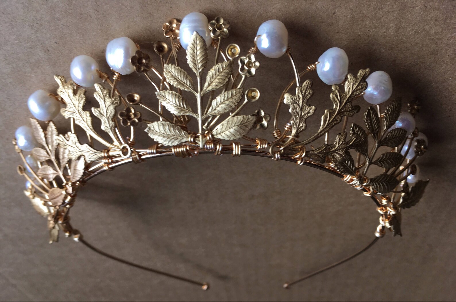 The AGATHA Crown Queen Tudor Renaissance Pearl Leaf - Etsy Australia