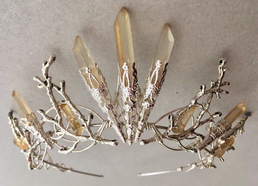 The CECILY Lemon Quartz Tiara Crown: Branch and Crystal Wedding ...