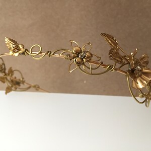 The ODETTE Edwardian Gold Flower Crown: Vintage Style Tiara Headband - Etsy