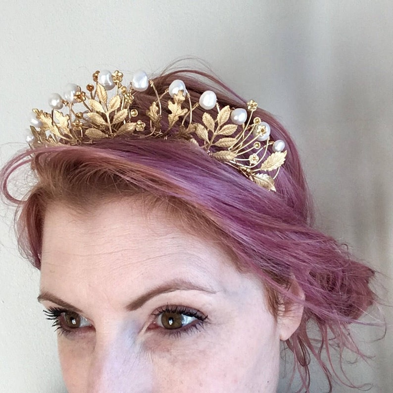 The AGATHA Crown Queen Tudor Renaissance Pearl Leaf - Etsy Australia