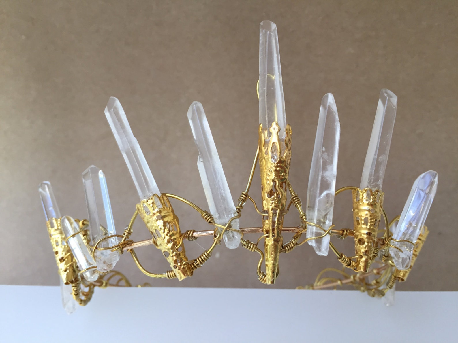 The CELESTE Crown - Crystal Quartz Crown Tiara - Magical Headpiece ...