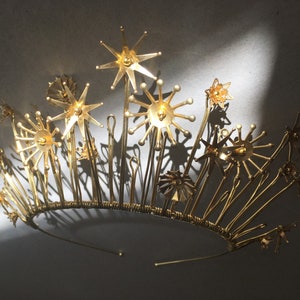 The STARLET Star Brass Crown Tiara - Wedding, Festival, Bride ...