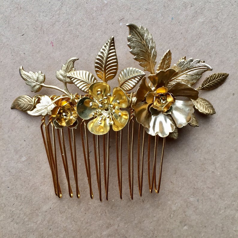 The FLORA COMB - Hand Made Floral Leaf Flower Hair Comb - Etsy