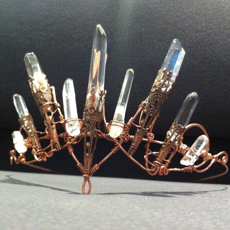 The OPHELIA Crown - Magical Natural Crystal Quartz & Copper Crown Tiara ...