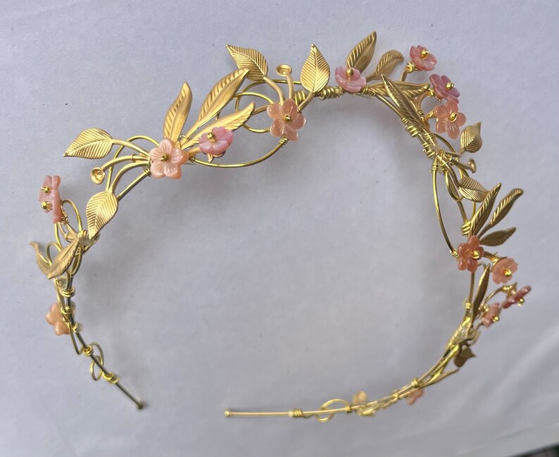 The OSTARA Elven Leaf Tiara Crown Shell Flowers Leaves - Etsy