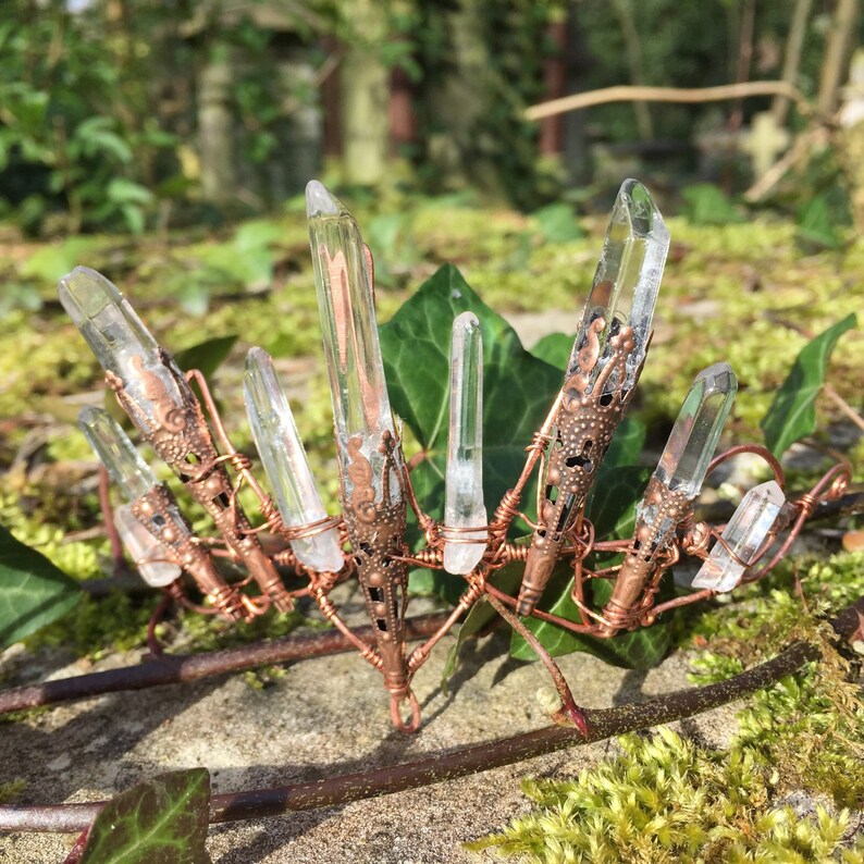 The OPHELIA Crown Magical Natural Crystal Quartz & Copper - Etsy UK