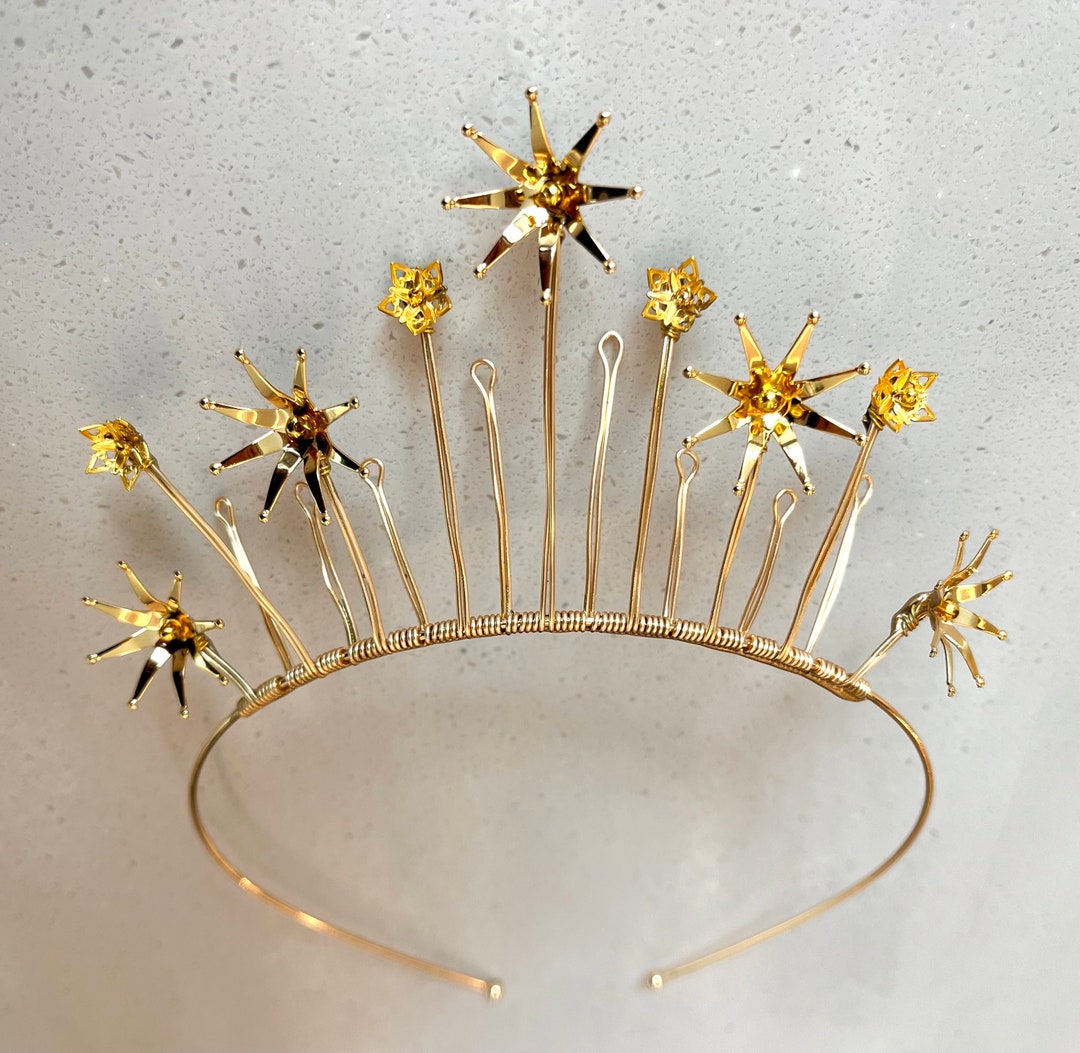 The LYRA Star Crown Tiara - Bridal Headdress Festival Prom Flower - Etsy