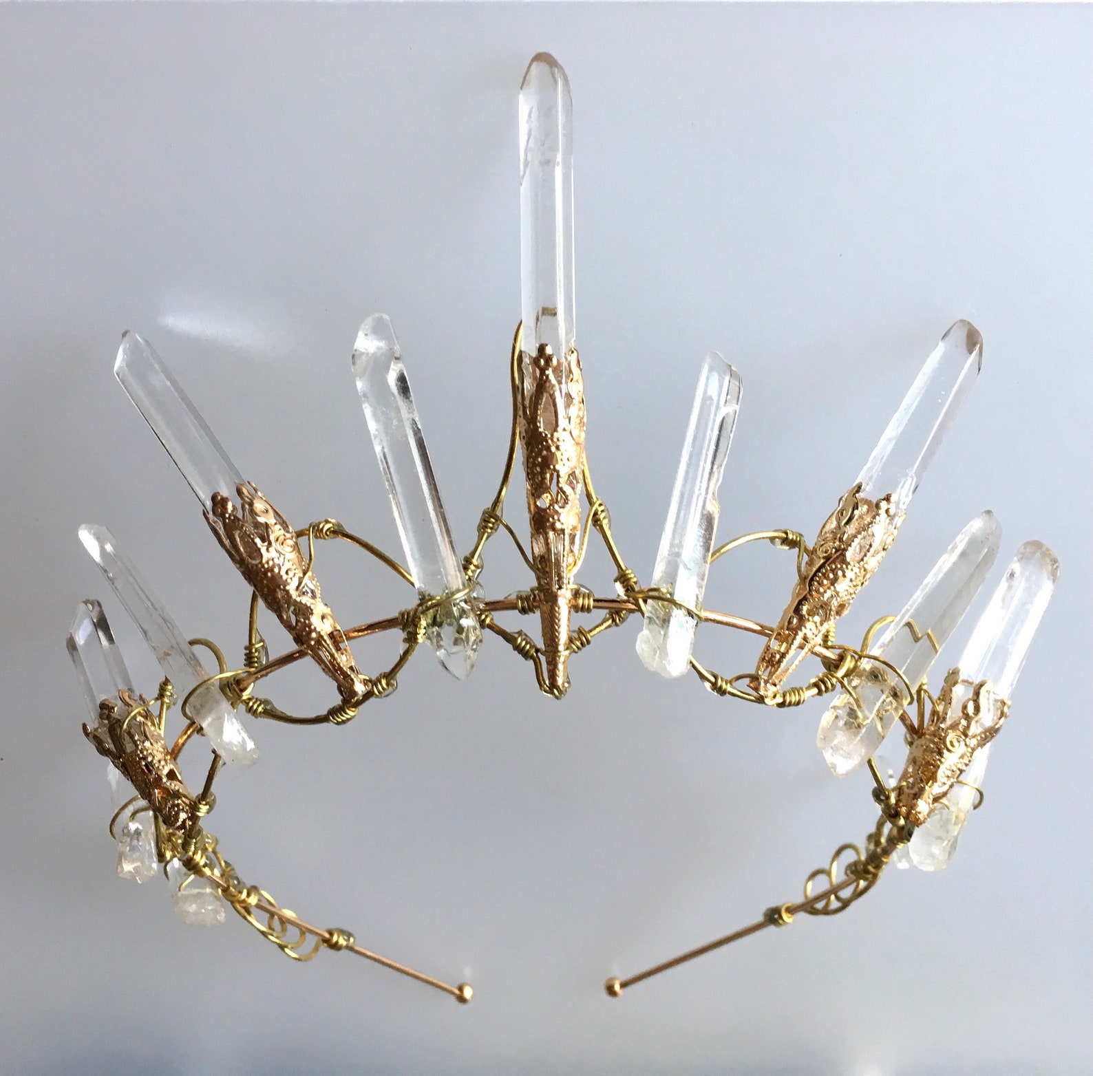 The CELESTE Crown - Crystal Quartz Crown Tiara - Magical Headpiece ...