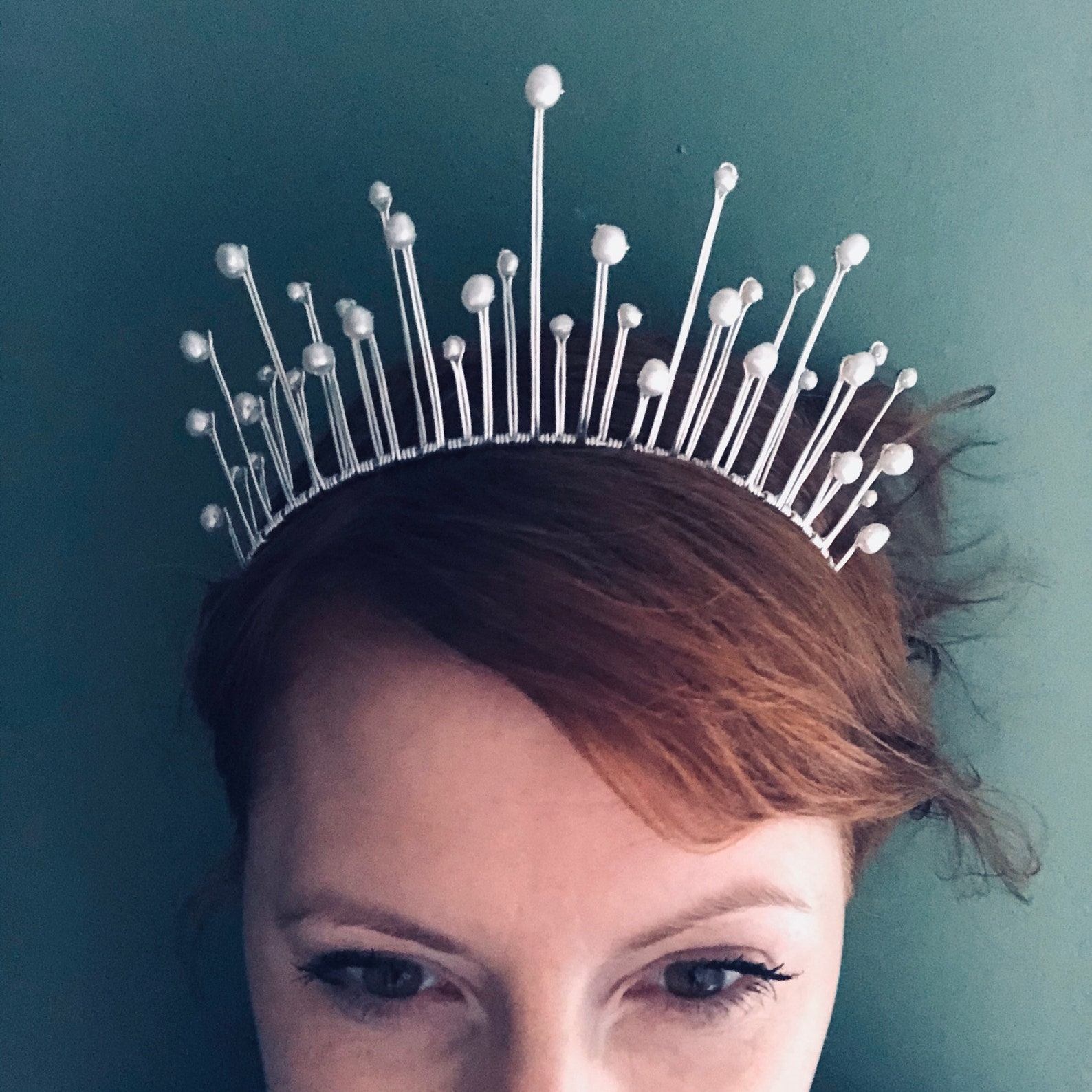 The GRETA Pearl Point Crown - Prom Bridal Bridesmaid Festival Tiara ...