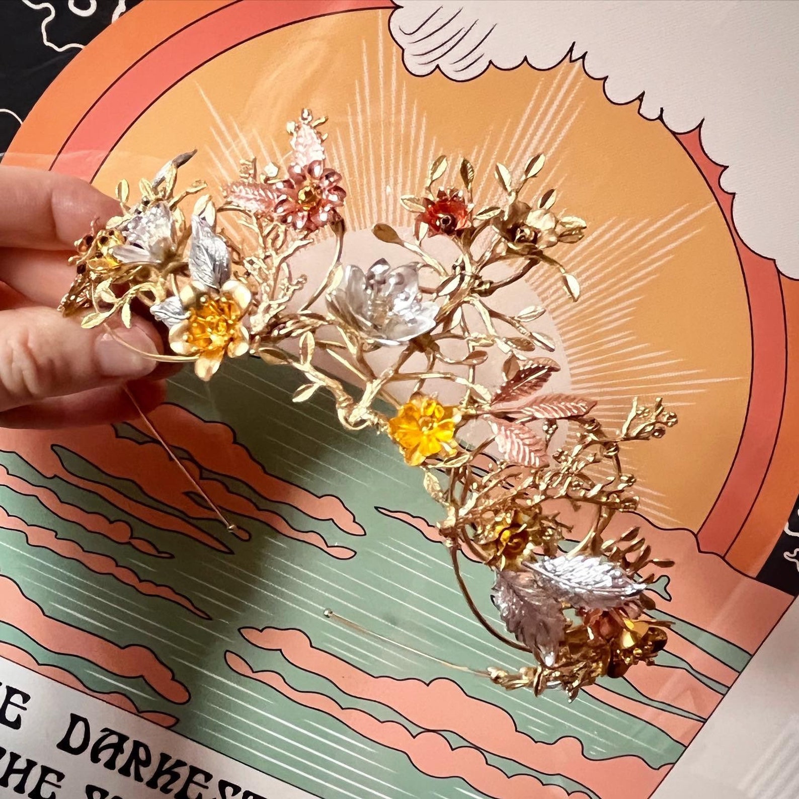 The ANEMONE Flower Leaf Branch Tiara Diadem Crown Leaves - Etsy