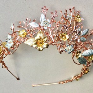 The ANEMONE Flower Leaf Branch Tiara Diadem Crown - Leaves Floral Rose ...
