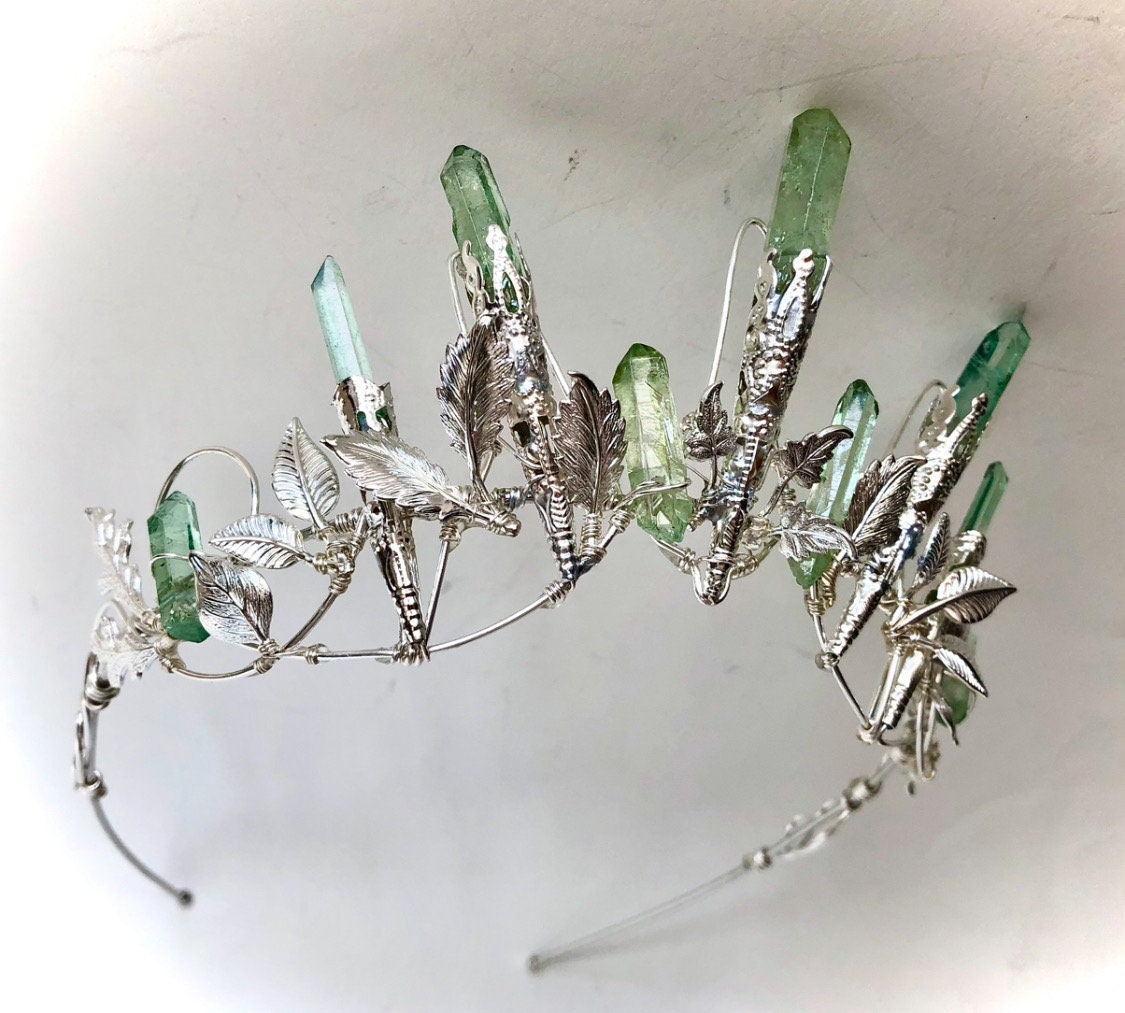 The SPRING IVY Crown - Magical GREEN Quartz Crown Tiara - Ethereal ...