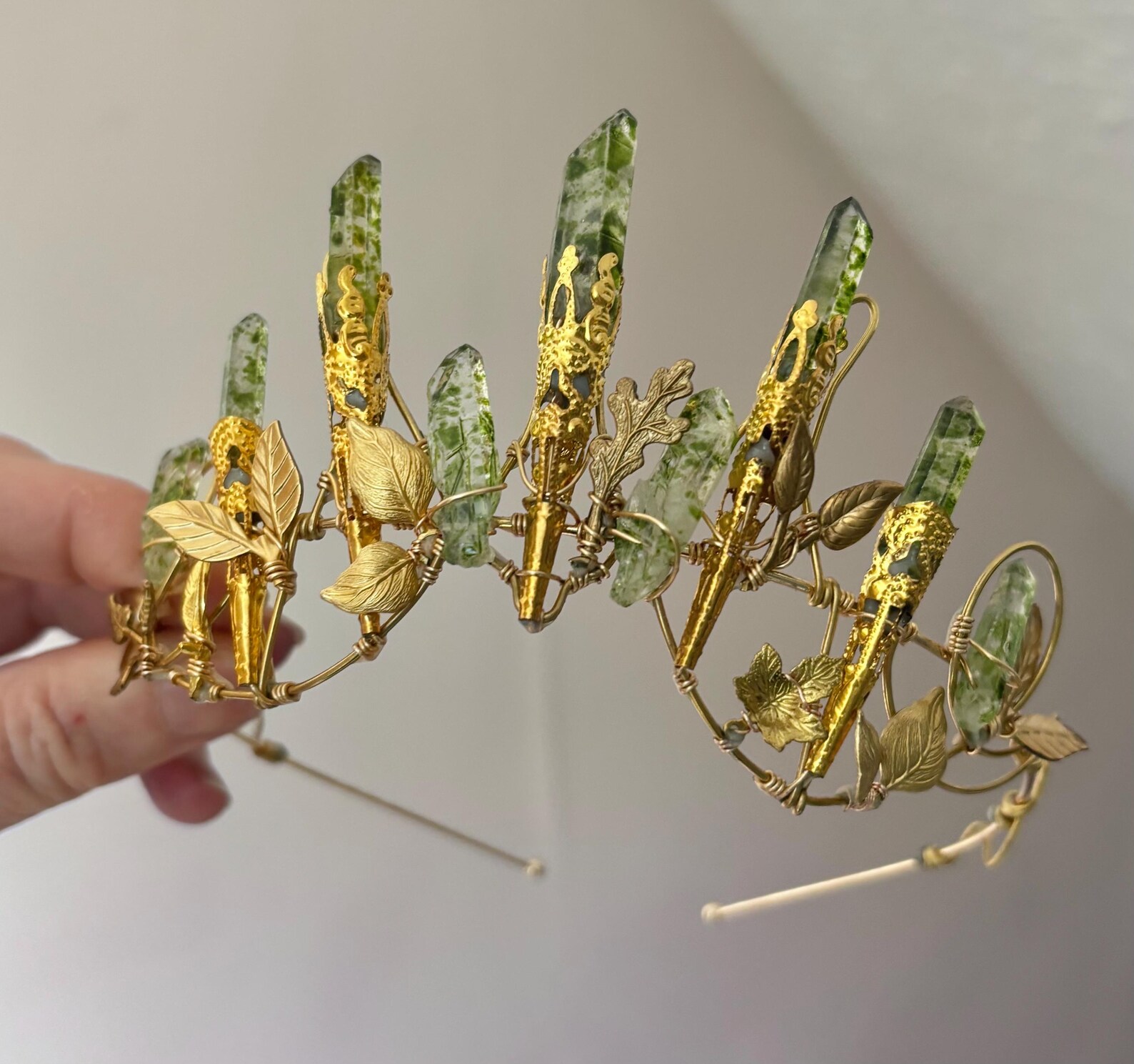The SPRING IVY Crown - Magical GREEN Quartz Crown Tiara - Ethereal ...
