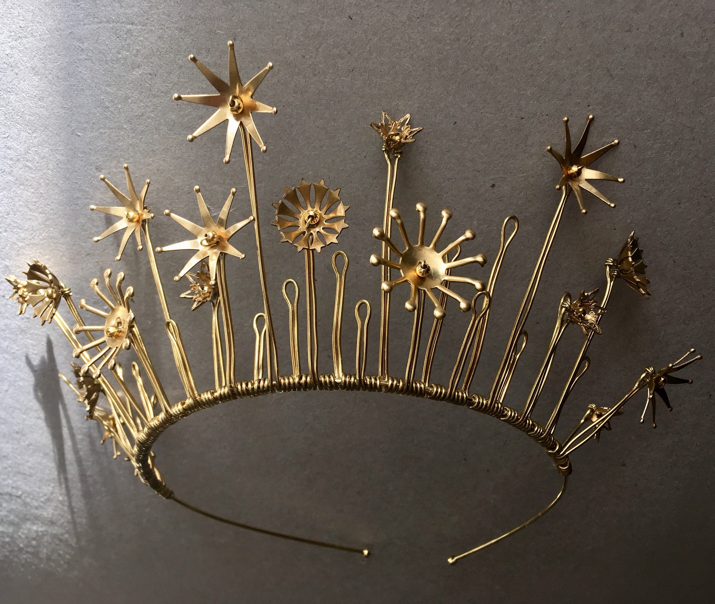 The STARLET Star Brass Crown Tiara Wedding Festival Bride - Etsy UK
