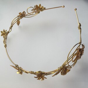 The ODETTE Edwardian Gold Flower Crown: Vintage Style Tiara Headband - Etsy