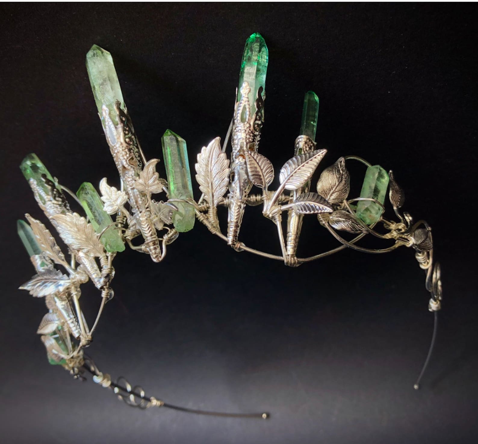 The SPRING IVY Crown - Magical GREEN Quartz Crown Tiara - Ethereal ...