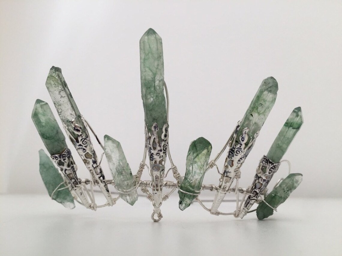 The IVY Crown Magical GREEN Quartz Crown Tiara Ethereal - Etsy