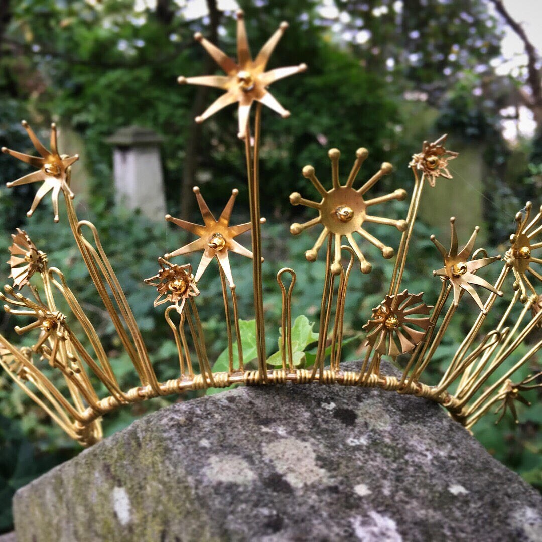 The STARLET Star Brass Crown Tiara - Wedding, Festival, Bride ...