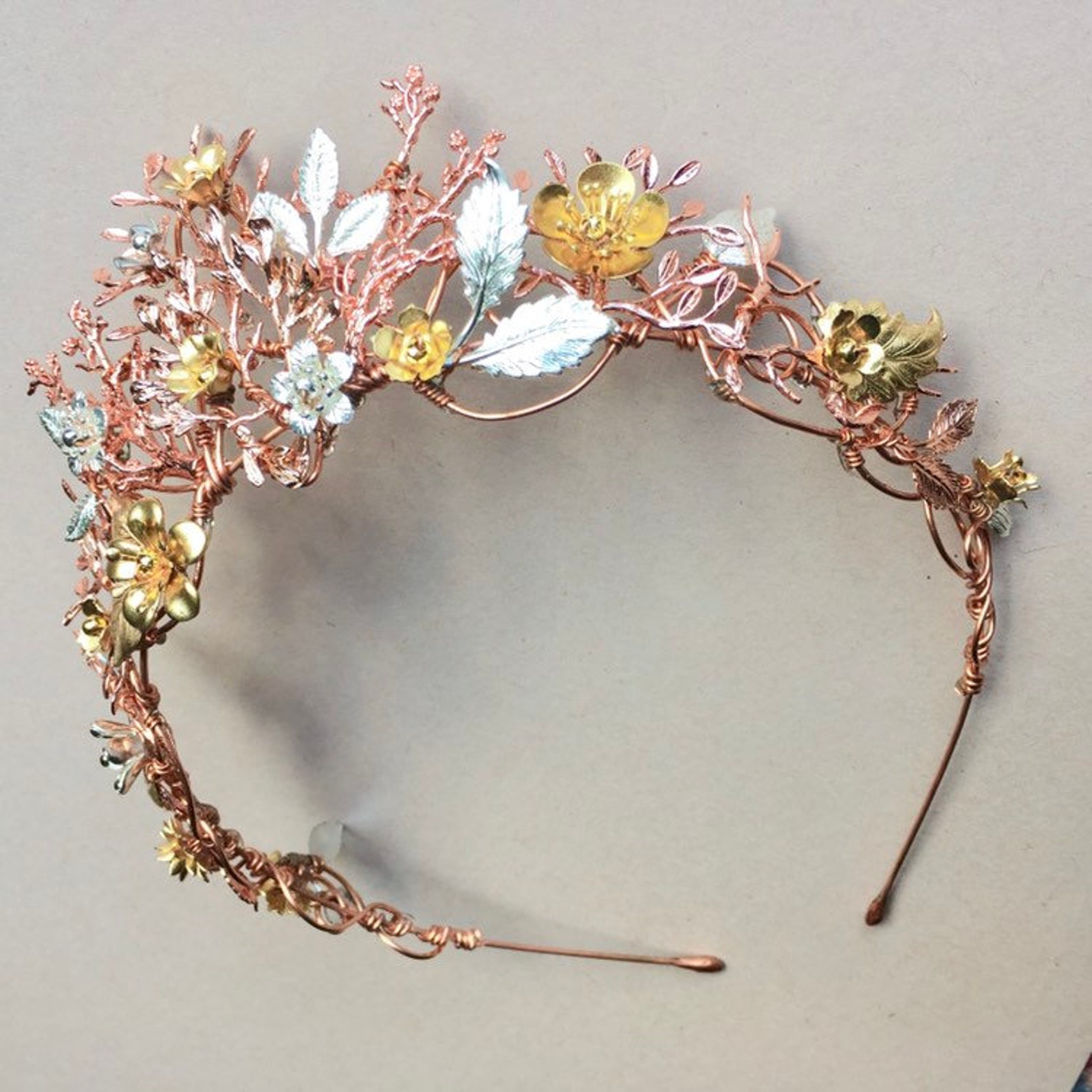 The ANEMONE Flower Leaf Branch Tiara Diadem Crown Leaves - Etsy