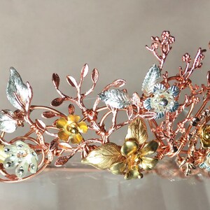 The ANEMONE Flower Leaf Branch Tiara Diadem Crown - Leaves Floral Rose ...
