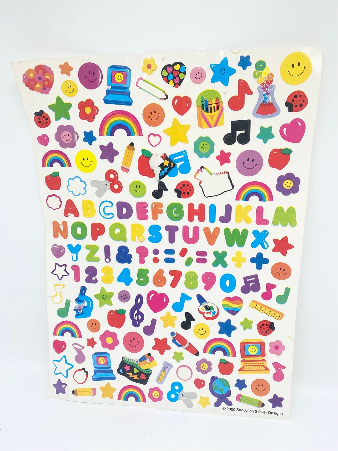 Vintage Sandylion Early 2000s Stickers - Smiley Face, Rainbow, School ...