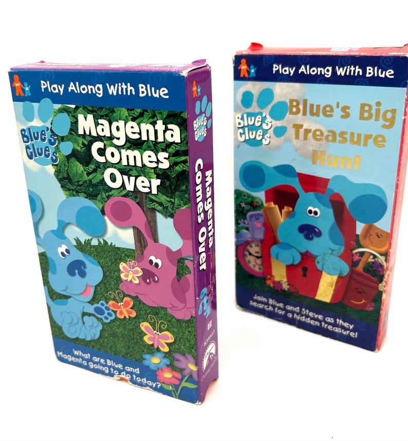 Blue's Clues VHS Tapes – Magenta Comes Over & Treasure Hunt - Etsy
