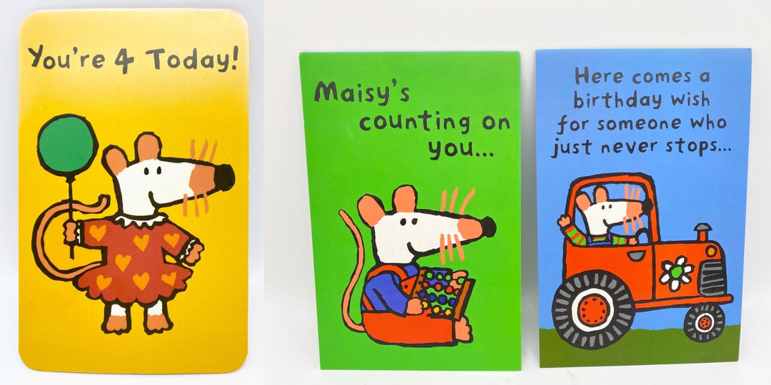 Maisy Mouse Birthday Cards - Fun Nostalgic Vintage Greeting Card Sold ...