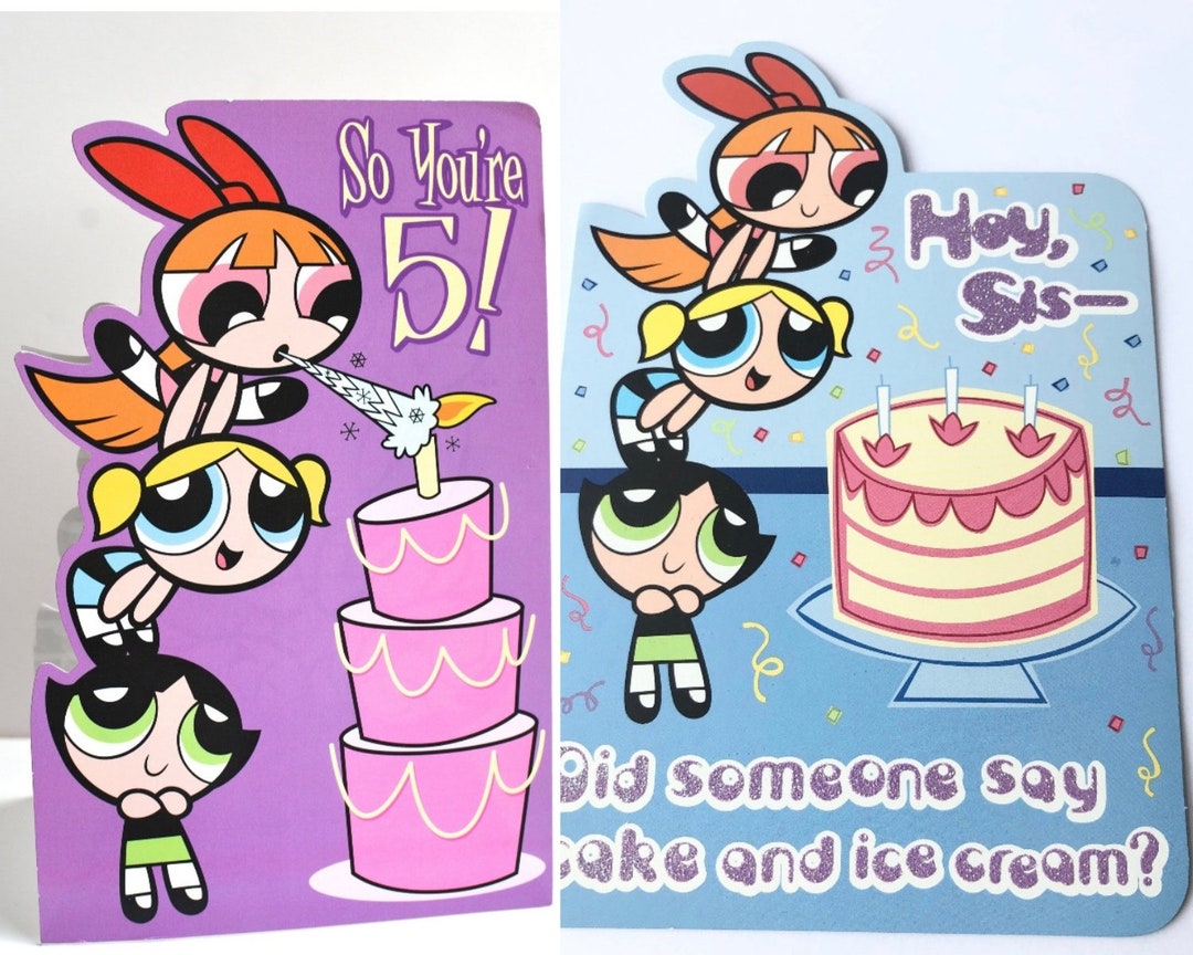 Powerpuff Girls Birthday Cards Sold Seperately - Fun Nostalgic Vintage ...