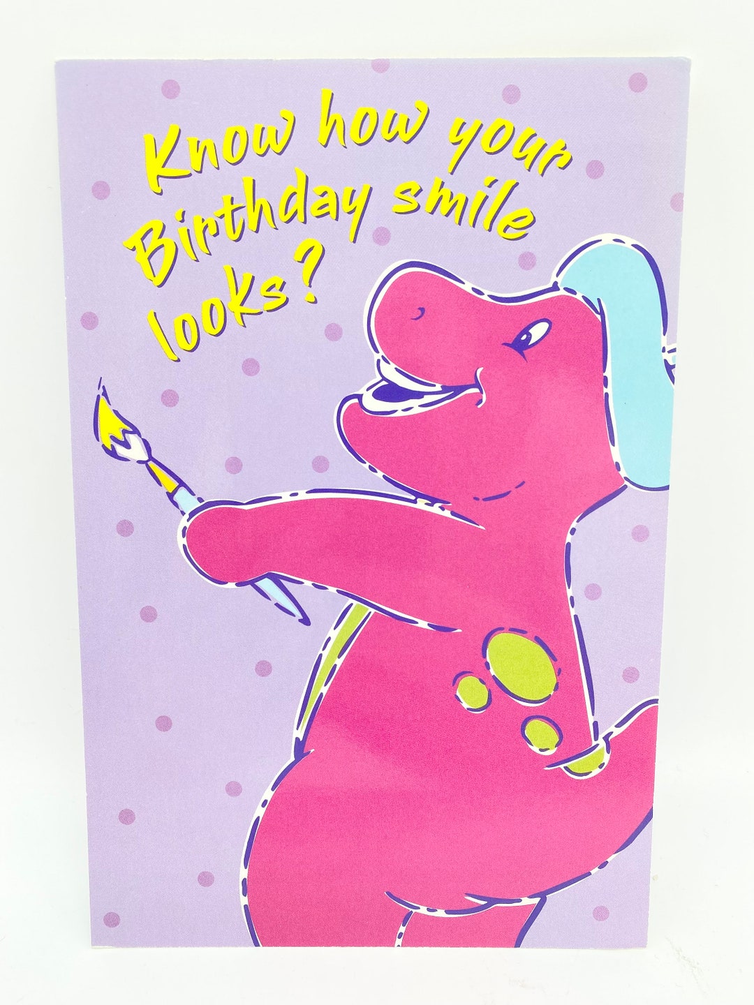 Barney Birthday Card - for All Ages - Fun Nostalgic Vintage Greeting ...
