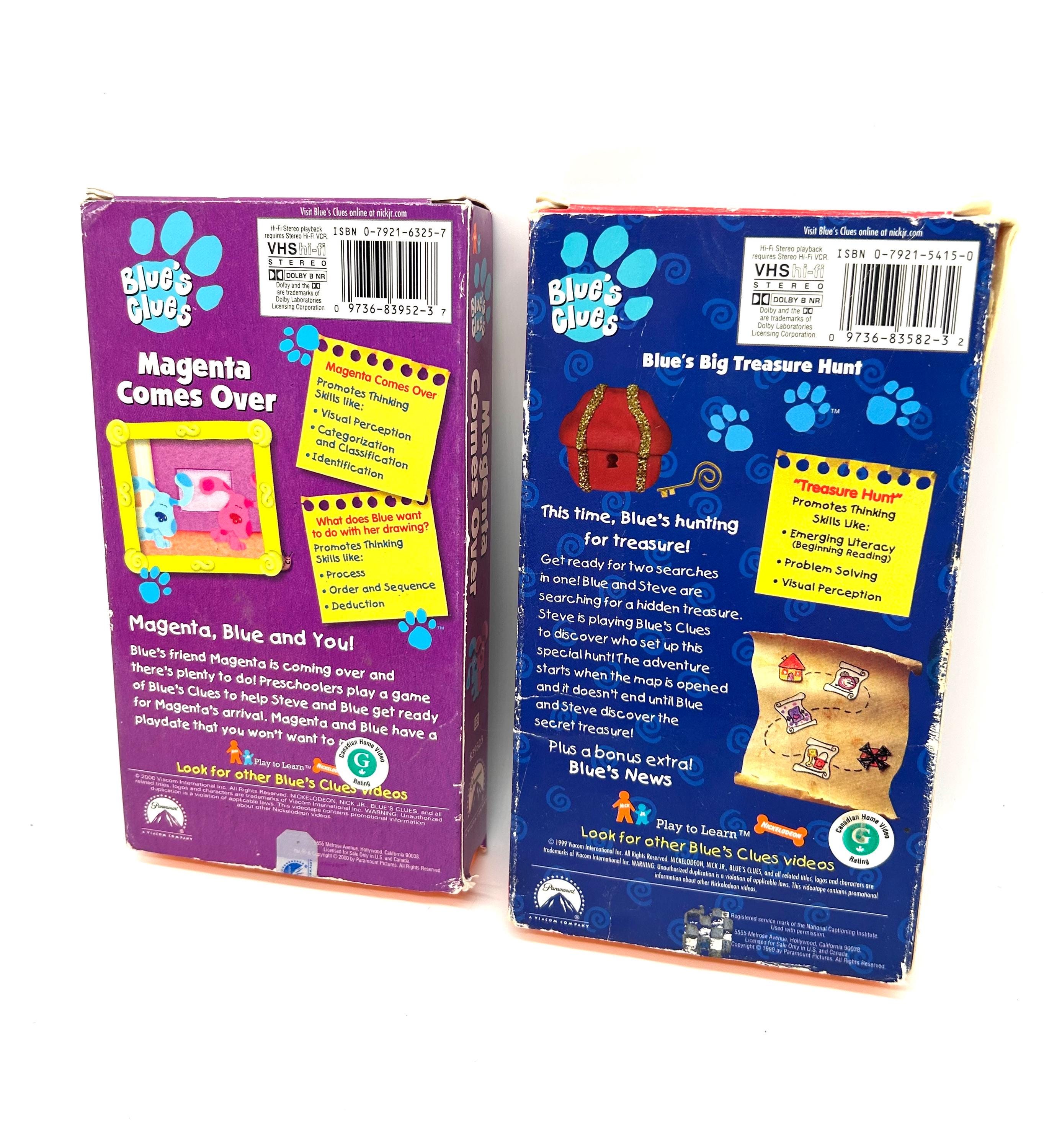 Blue's Clues VHS Tapes – Magenta Comes Over & Treasure Hunt - Etsy