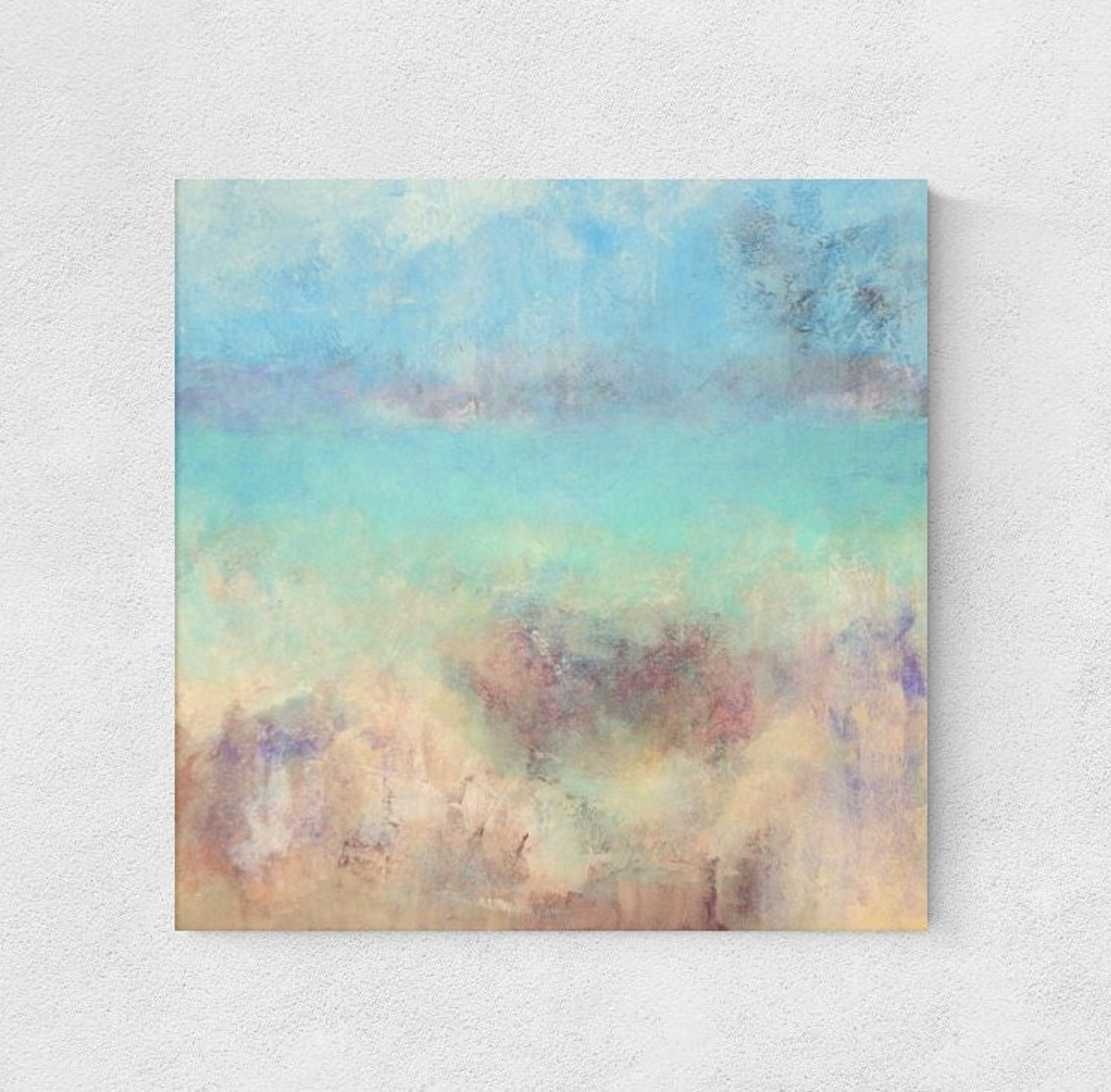 Abstract Seascape Painting on Canvas Large Square Coastal - Etsy