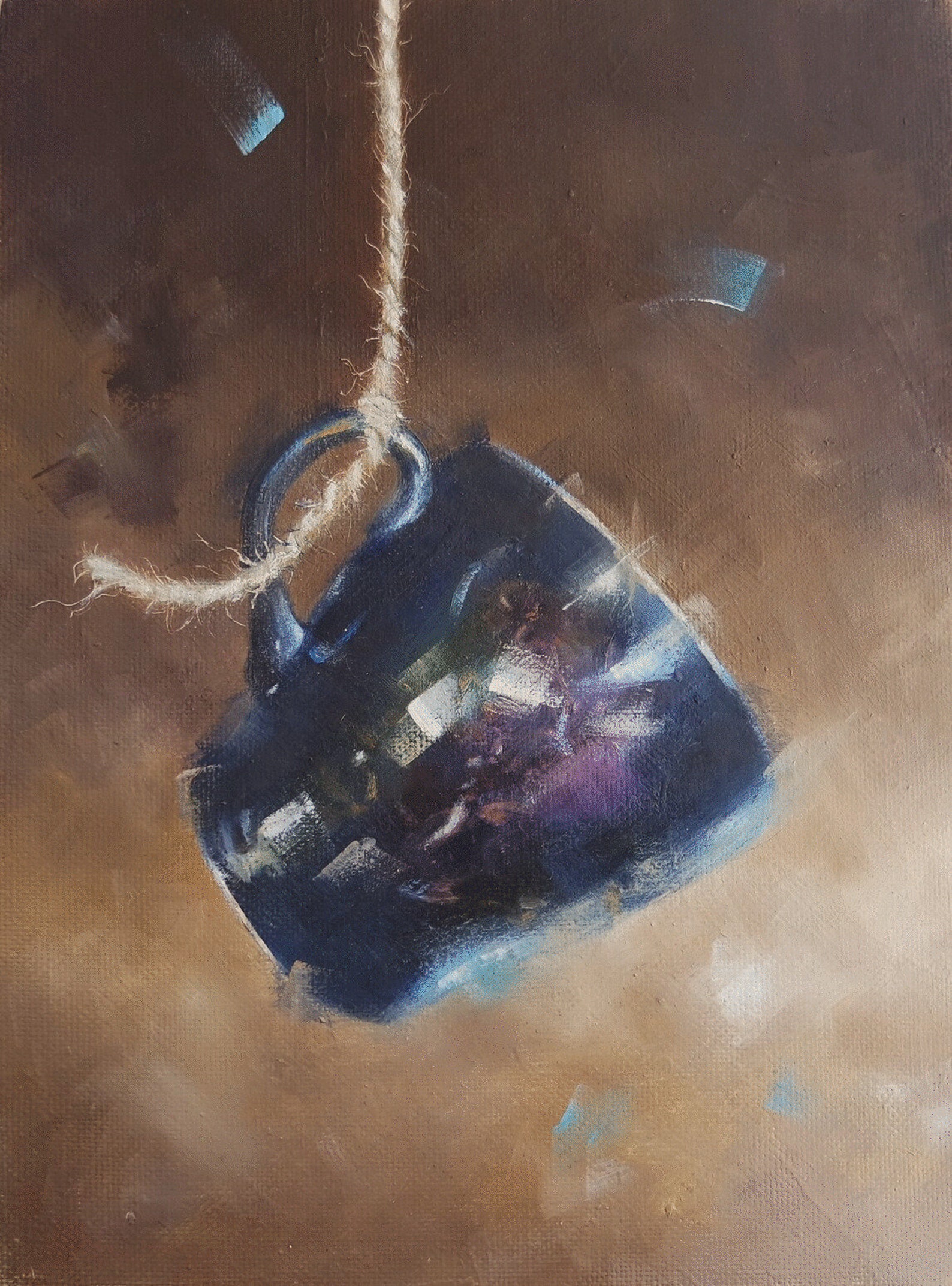 Original Small Still Life Oil Painting of a Black Vintage Coffee Cup ...