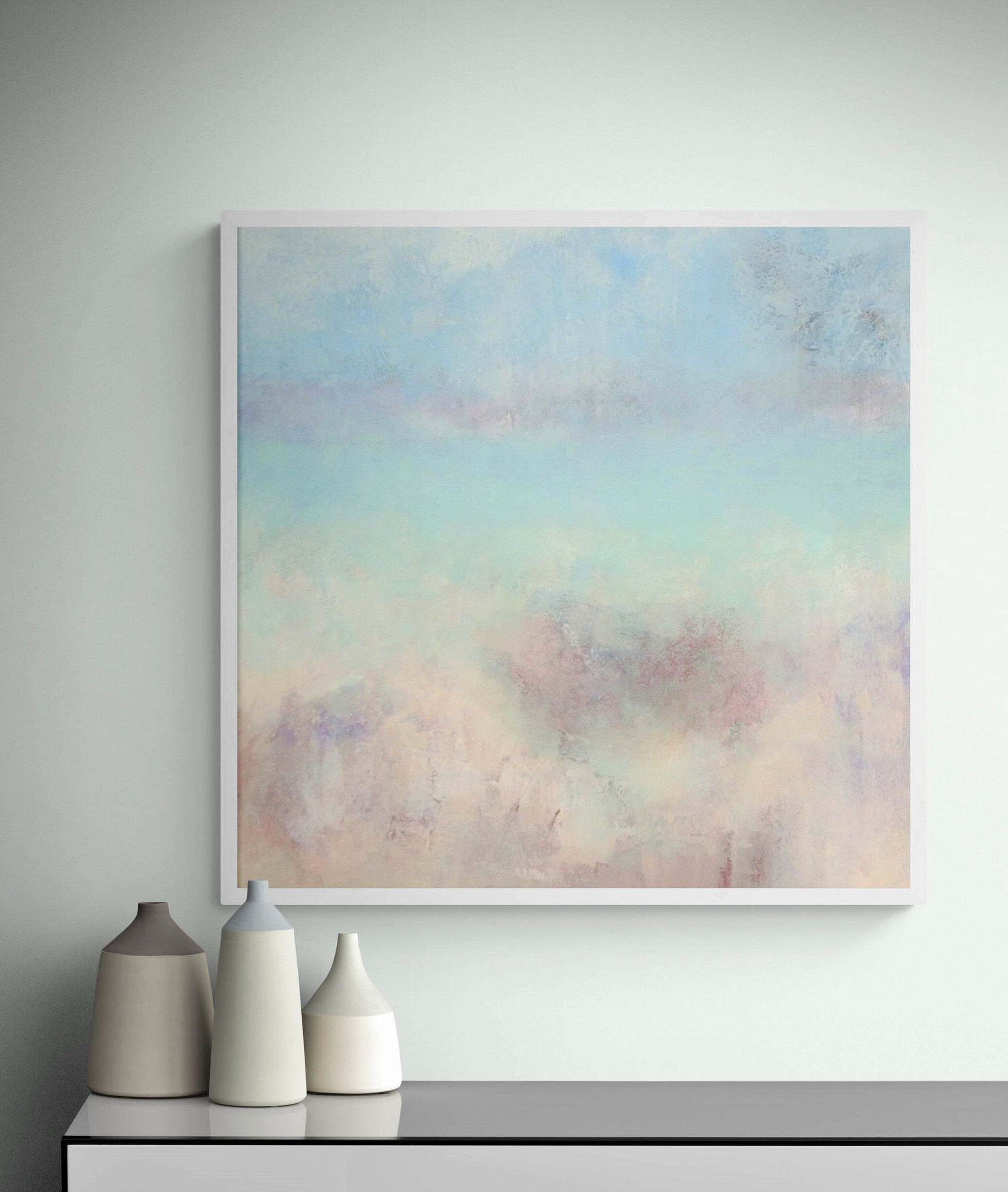 Abstract Seascape Painting on Canvas Large Square Coastal - Etsy
