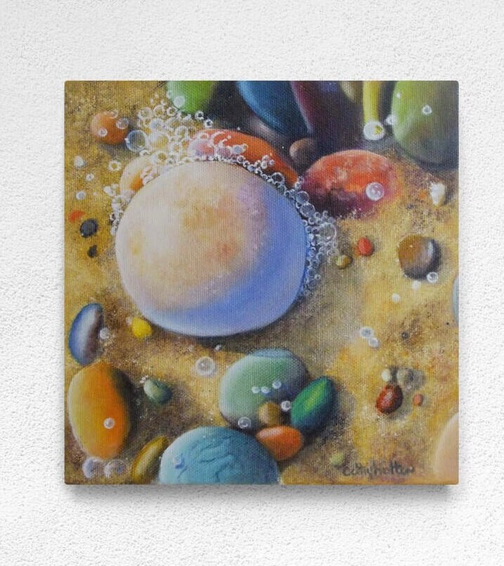 Original Small Oil Painting on Canvas, Beach Oil Painting on Canvas ...