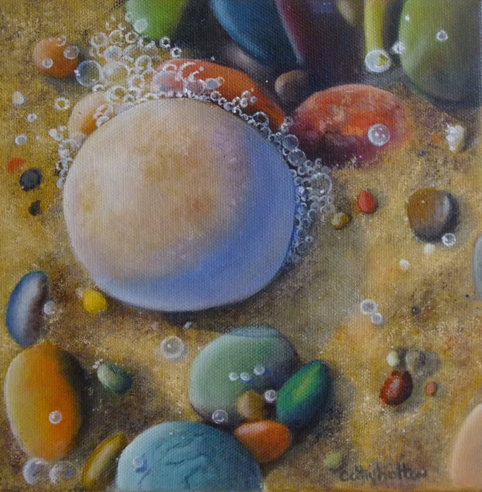 Original Small Oil Painting on Canvas, Beach Oil Painting on Canvas ...