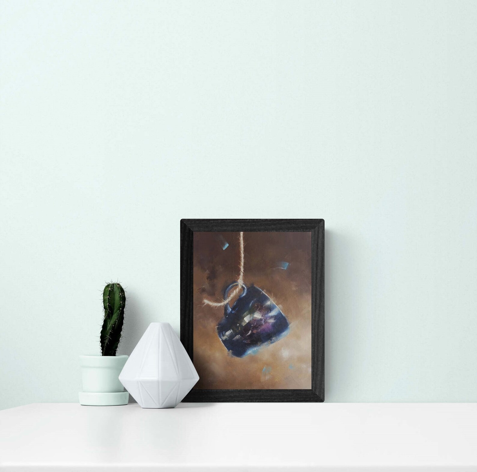 Original Small Still Life Oil Painting of a Black Vintage Coffee Cup ...