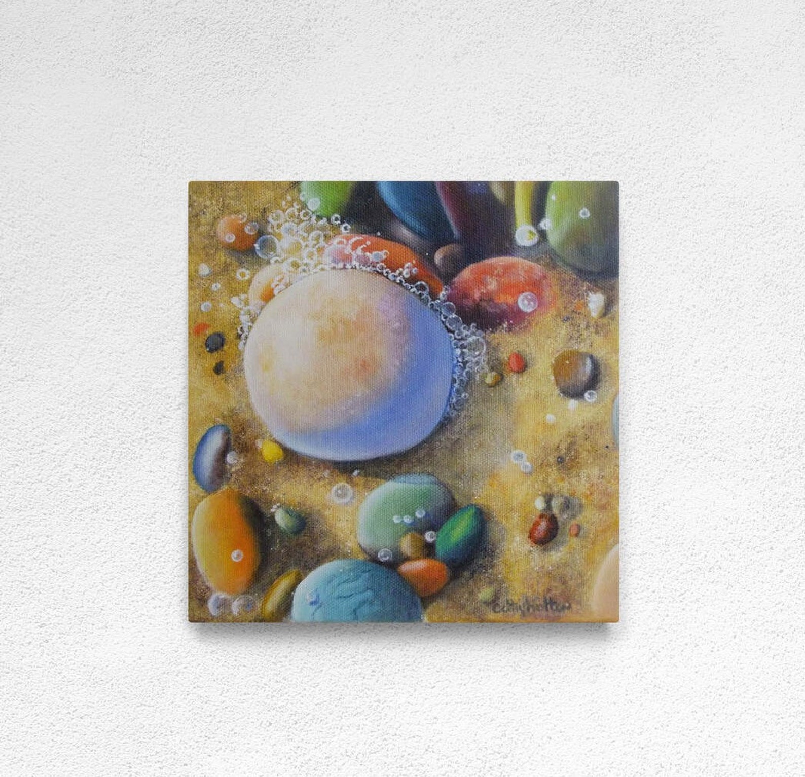 Original Small Oil Painting on Canvas Beach Oil Painting on | Etsy