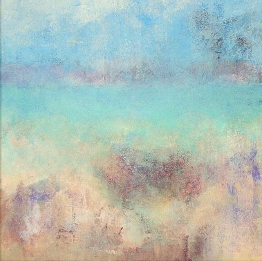 Abstract Seascape Painting on Canvas Large Square Coastal - Etsy