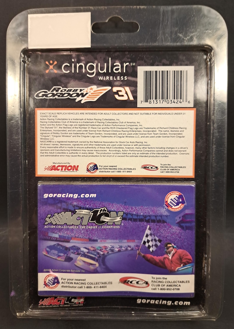2002 Robby Gordon #31 Cingular Wireless. 1/64 Monte Carlo - Etsy