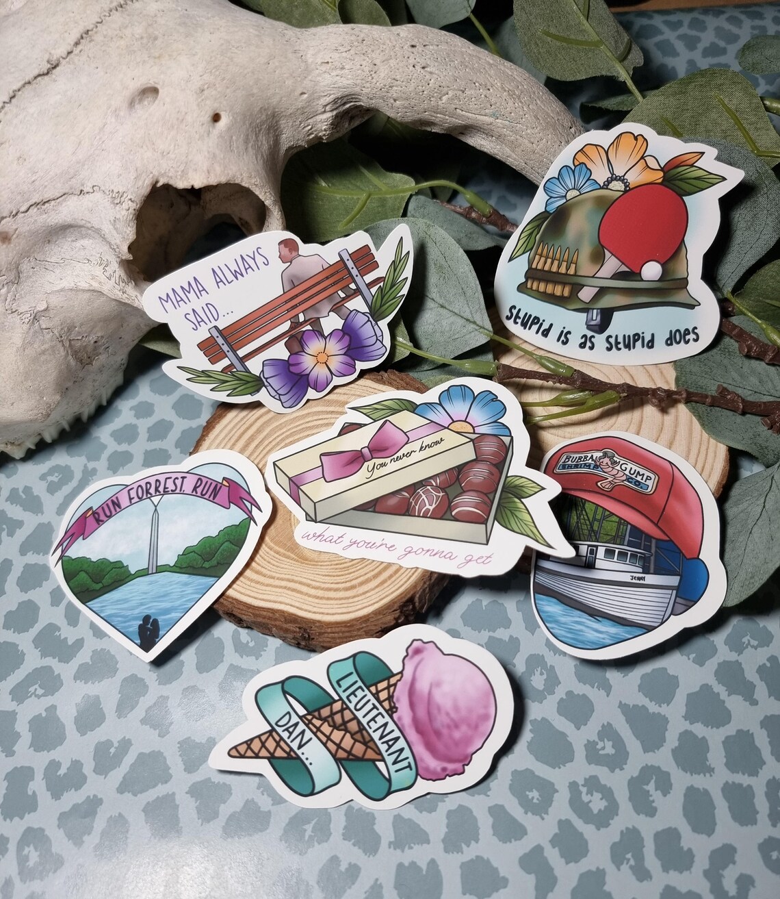 Forrest Gump Stickers 6 Pack Gloss Vinyl Waterproof - Etsy